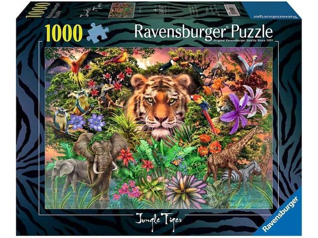 Puzzle 1000 delova Tigar u džungli Ćiro Marčeti Ravensburger 12001273
