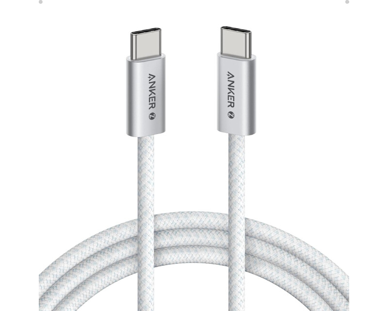 ANKER - Zolo USB tip-C kabl M/M 1m, za Apple, super brzo punjenje 240W/480Mbps, pleteni, beli