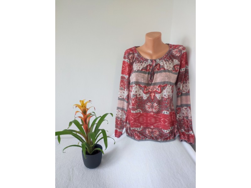 Bluza sa dugim rukavima vintage dezen vel L