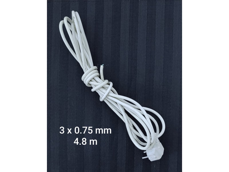 Kabl 3 x 0.75mm sa zalivenim utikačem - 4.8m
