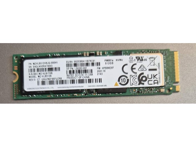 Samsung SSD NVMe 512 Gb