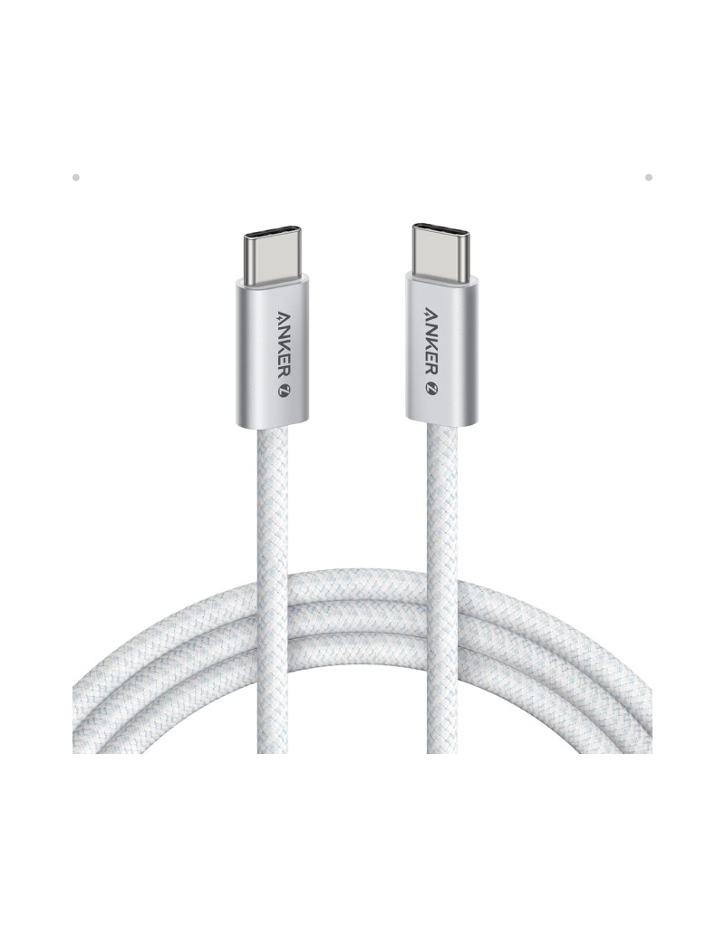 ANKER Zolo USB tip-C kabl M/M 1m, za Apple, super brzo punjenje 240W/480Mbps, pleteni, beli