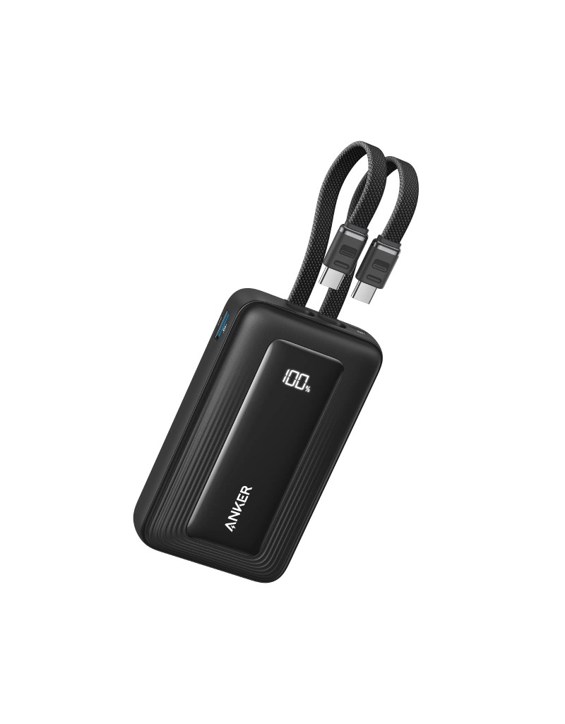 ANKER Zolo 10000mAh, 35W, sa ugrađenim USB-C kablovima, Power Bank crni