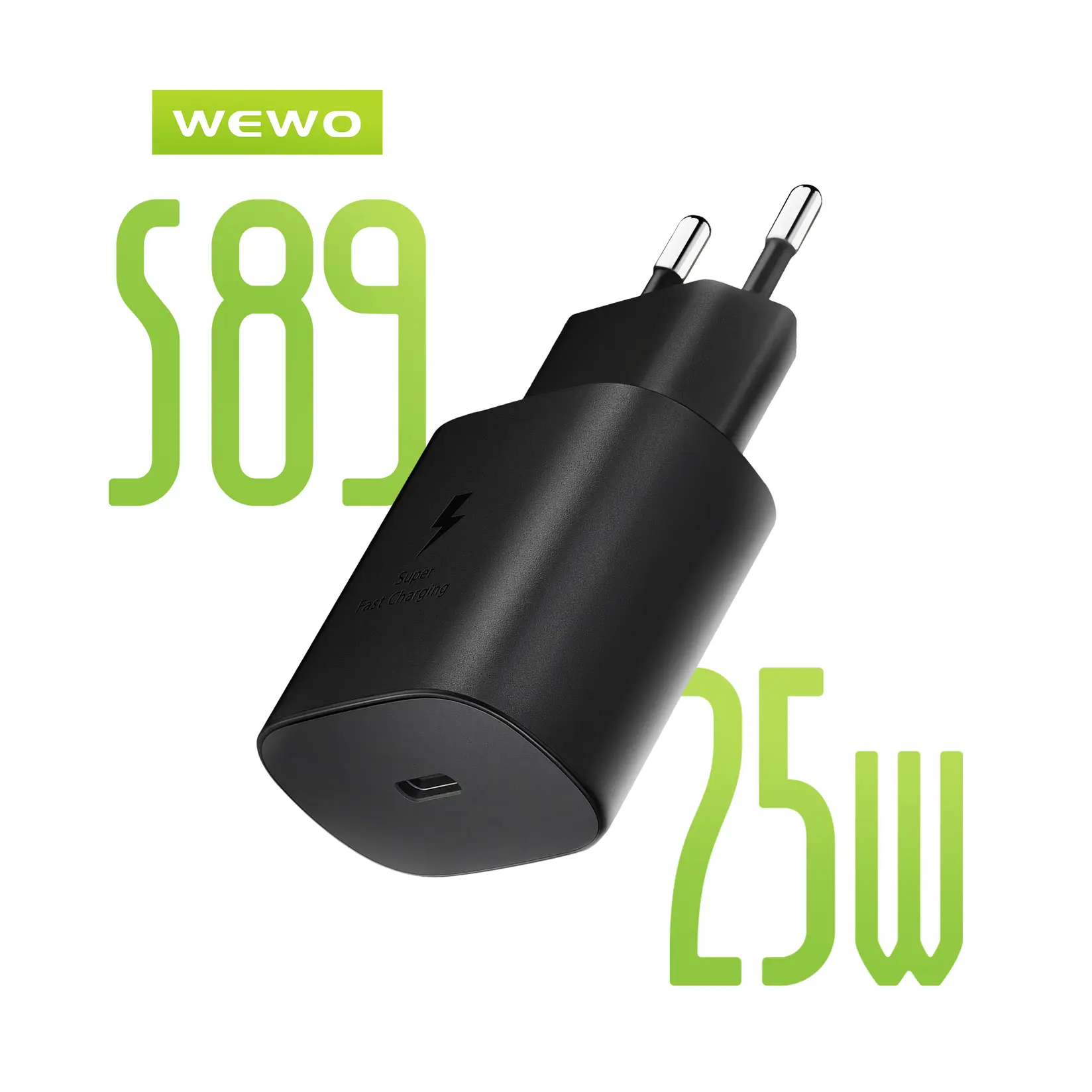 WEWO S89 SUPER FAST PD Type-C Punjač 25W/3A (crni)