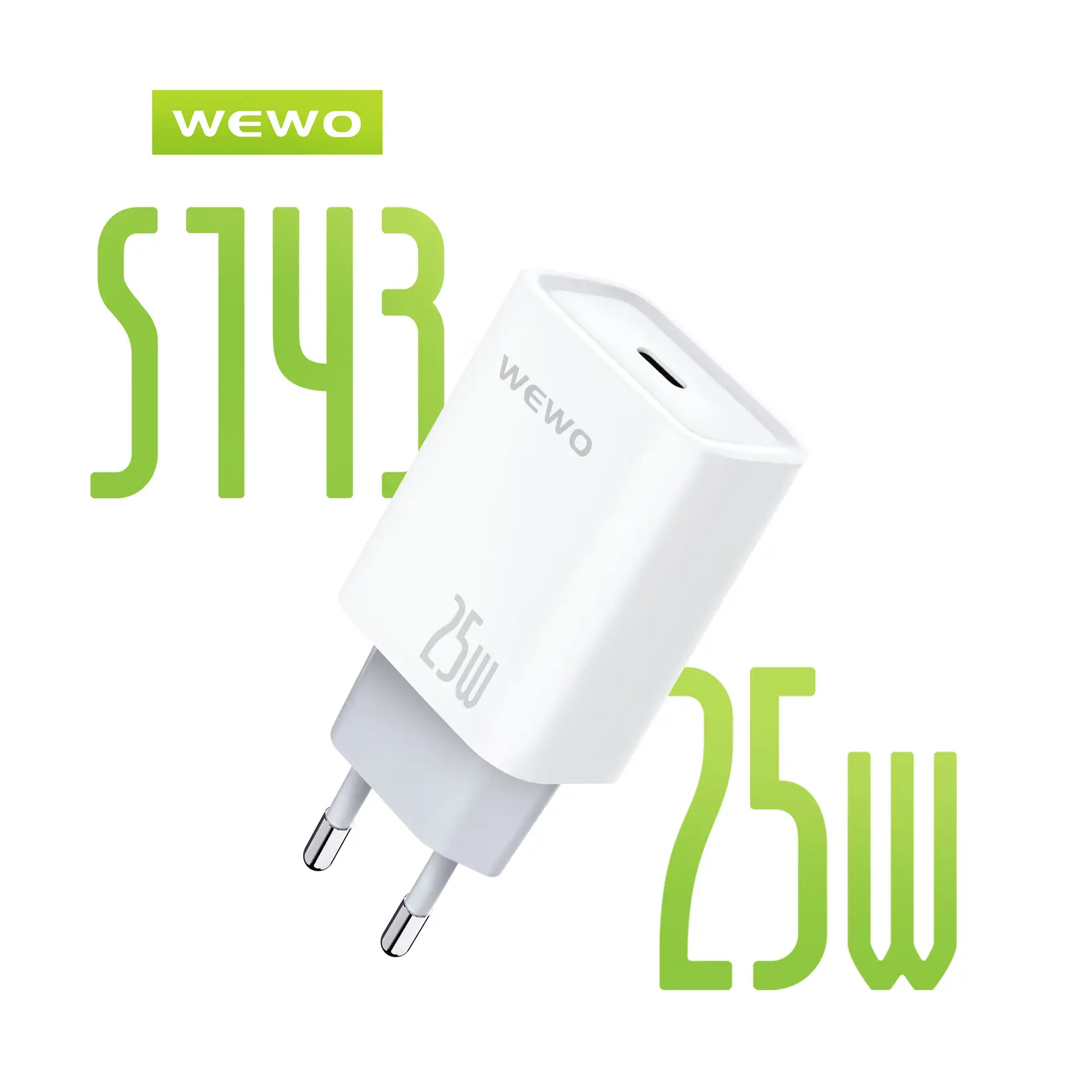 WEWO S143 SUPER FAST PD Type C Punjač 25W/3A (beli)