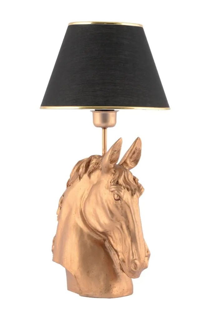 Opviq Horse Black Gold Stona lampa, Zlatno-Crna