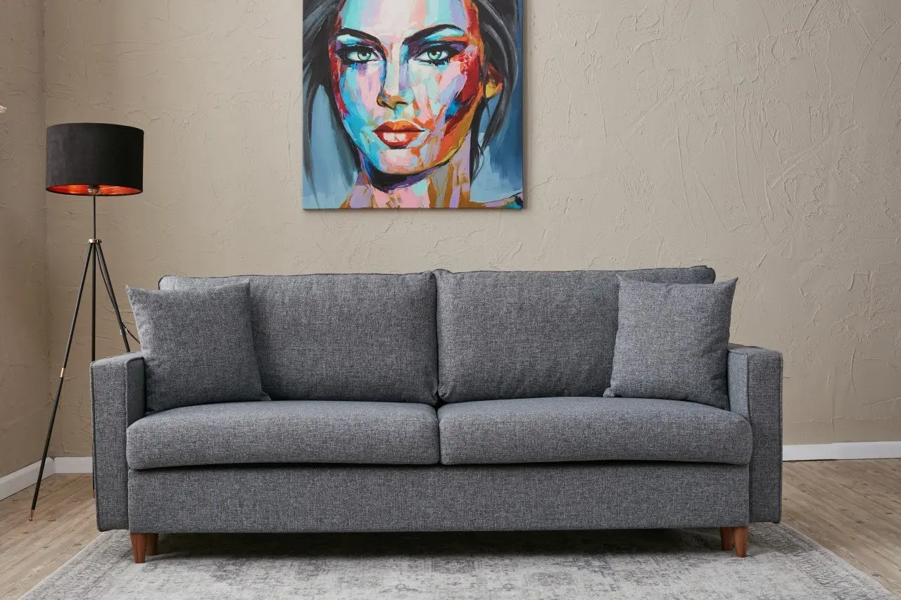 Atelier del Sofa Trosed na razvlačenje Eva 210x82x90cm Sivi