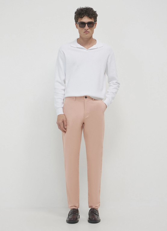 PLAIN-COLOURED CHINO TROUSERS STARO ROZE