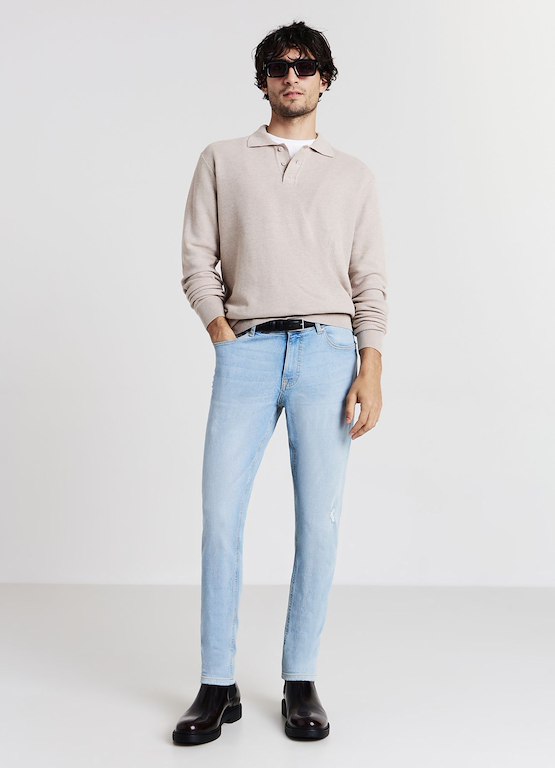 SKINNY JEANS WITH RIPS ISPRANI PLAVI TEKSAS