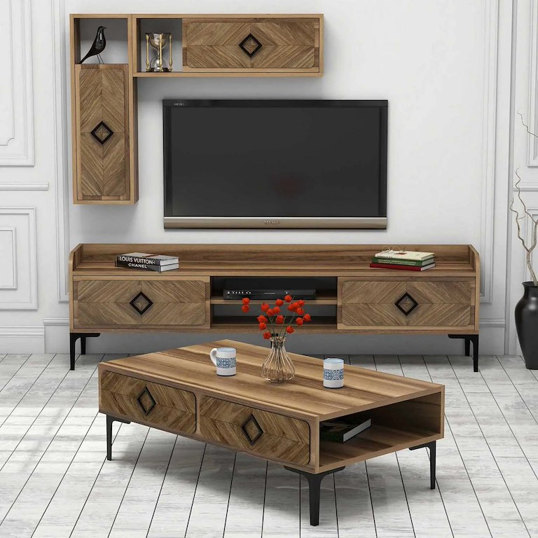 Hanah Home Set TV Komoda i klub sto Orah