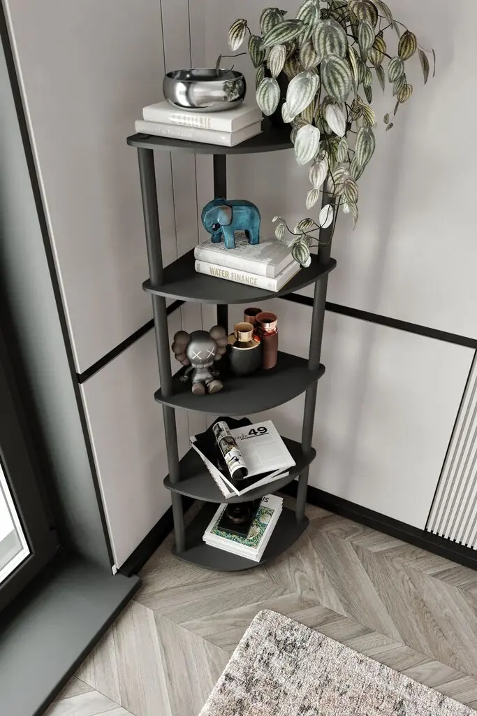Hanah Home Polica za kuću Bookcase, 34x139x34 cm, Crna