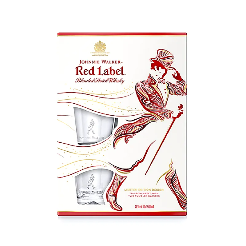 JOHNNIE WALKER RED LABEL 0.7 + 2 ČAŠE