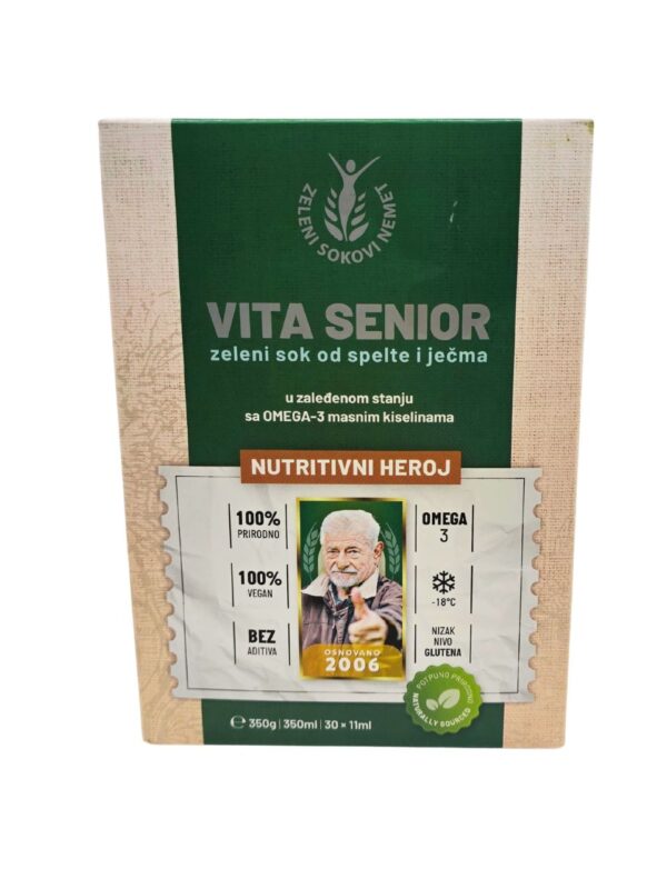 Vita senior – zeleni sok od spelte i ječma sa OMEGA-3 masnim kiselinama – 30 doza
