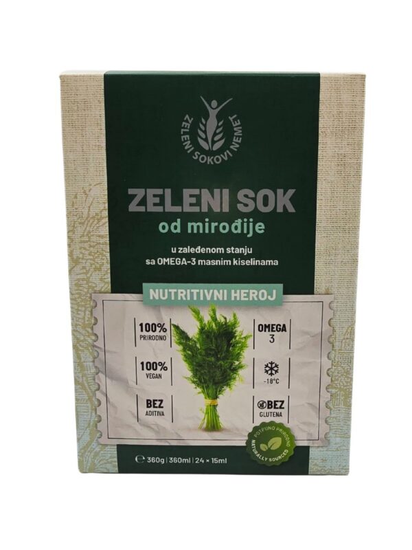 Zeleni sok od mirođije sa OMEGA-3 masnim kiselinama – 15ml