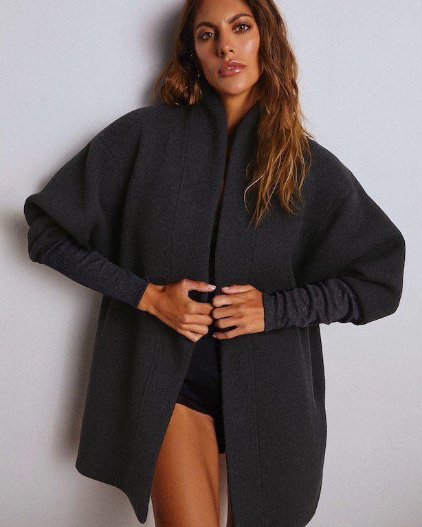 gray wool kimono jacket