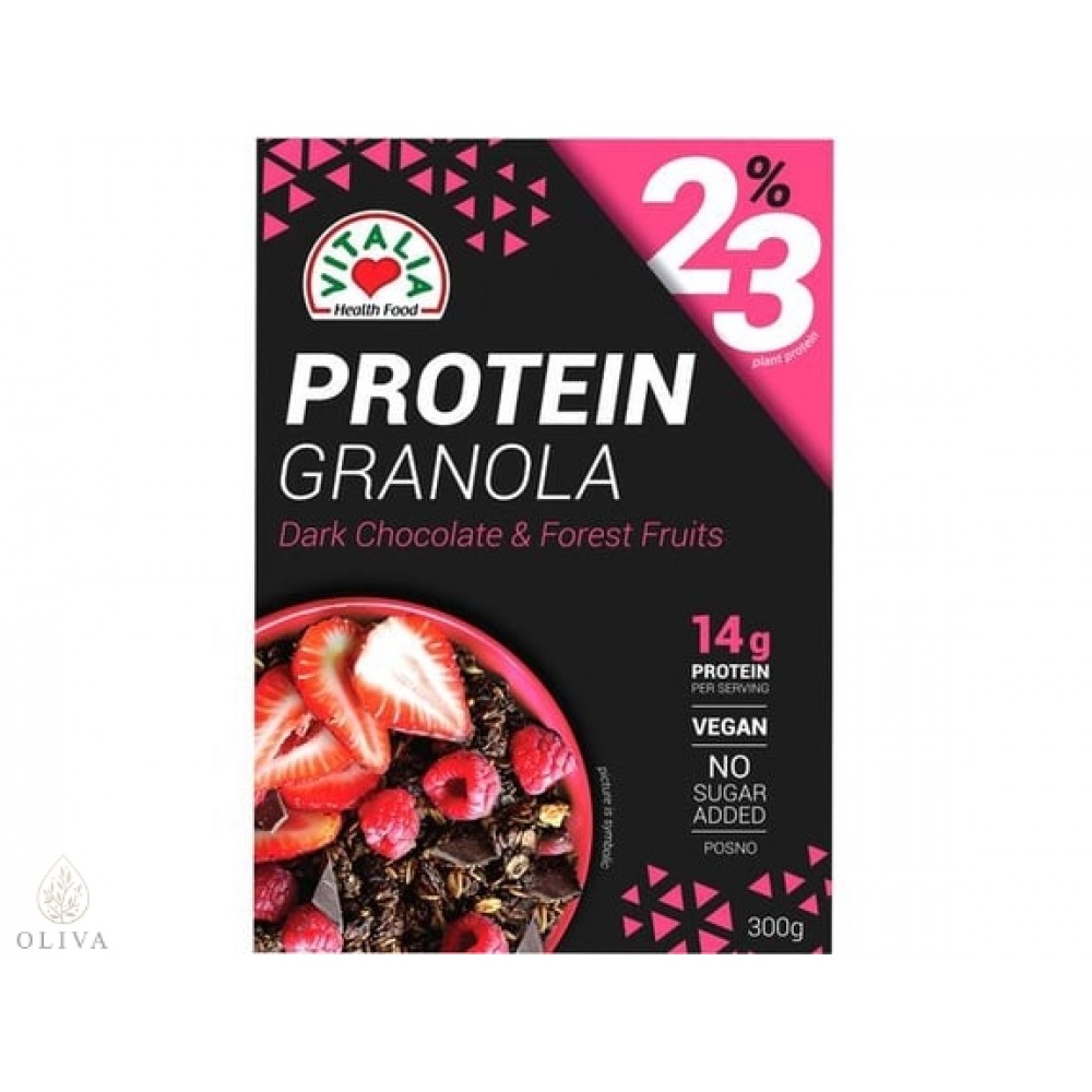 VITALIA GRANOLA PROTEIN CRNA ČOKOLADA I CRVENO VOĆE 300 G