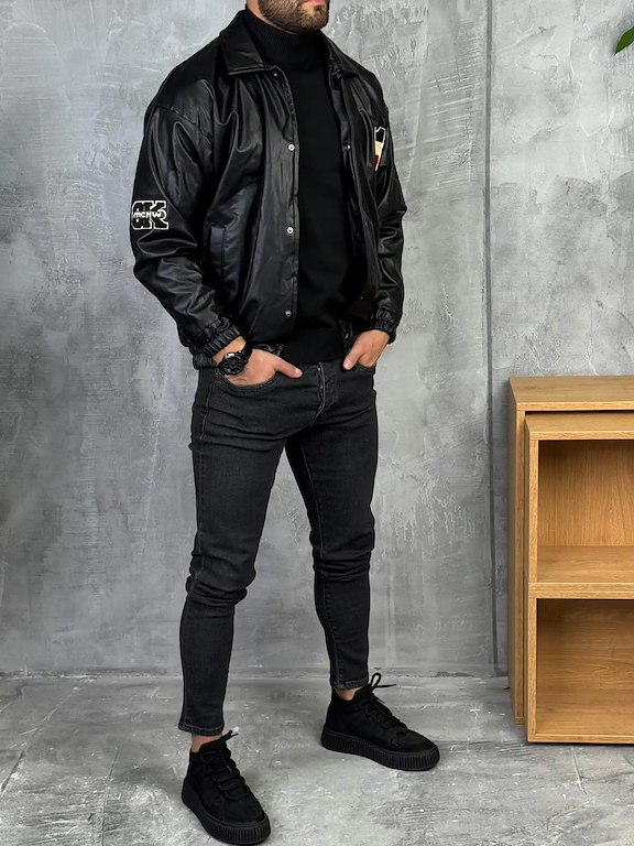 Muška kožna jakna – bomber stil