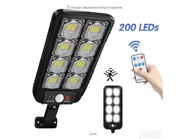 200 led IP65 vodootporna solarna lampa sa senzorom pokr