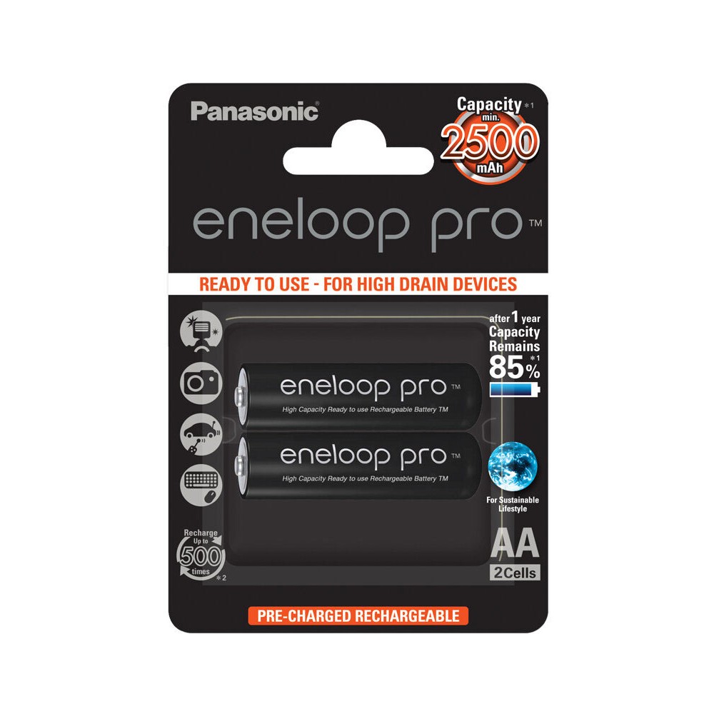 Bat.NiMh AA 1.2V 2500mAh ENELOOP 2kom. PRO black