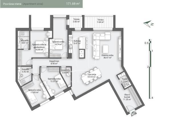 Kralja Milana, Petosoban stan na prodaju, 172m2, 1.201.830€