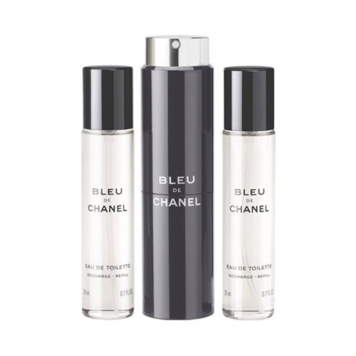 Chanel Bleu De Chanel M edt 3x20ml (refills + purse) Twist and Spray