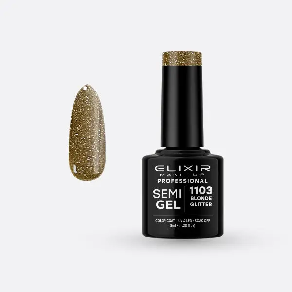 Elixir Gel lak Semi 1103, Blonde Glitter, 8ml