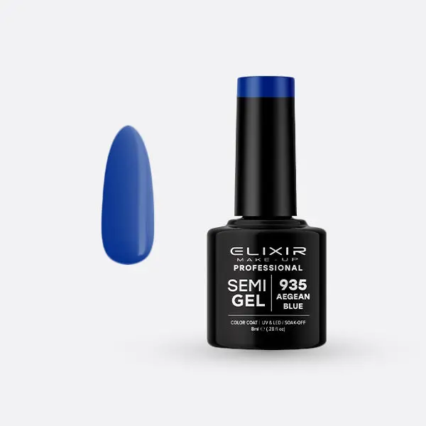 Elixir Gel lak Semi 935, Aegean Blue, 8ml