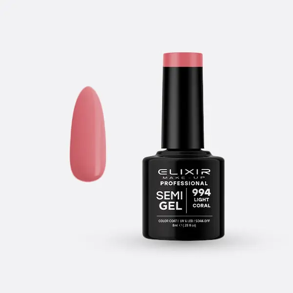 Elixir Gel lak Semi 994, Light Coral, 8ml