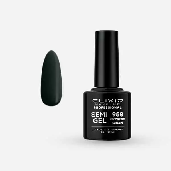 Elixir Gel lak Semi 958, Cypress Green, 8ml