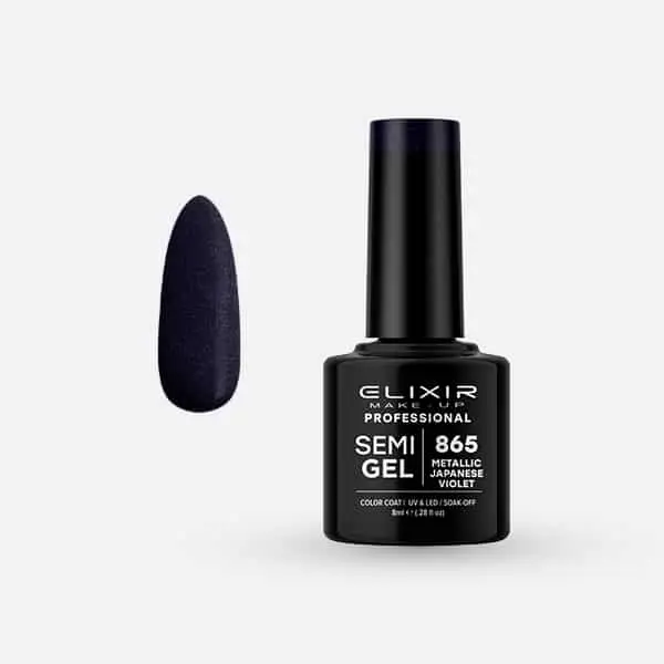 Elixir Gel lak Semi 865, Metallic Japanese Violet, 8ml