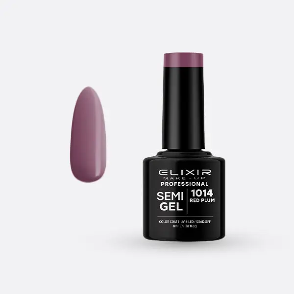 Elixir Gel lak Semi 1014, Red Plum, 8ml
