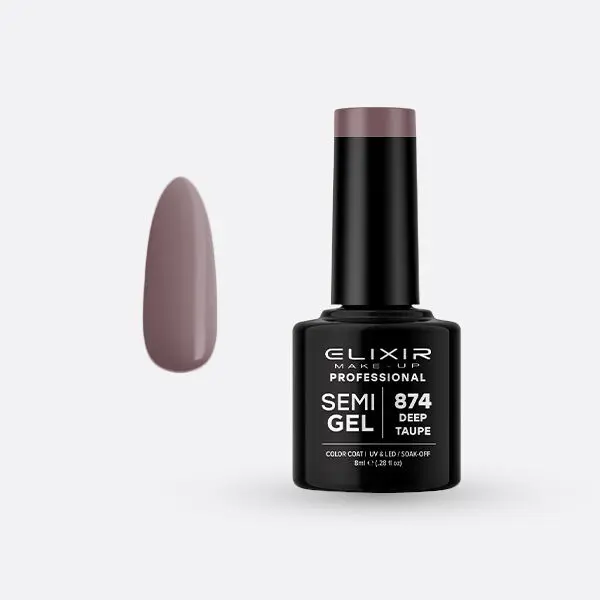 Elixir Gel lak Semi 874, Deep Taupe, 8ml