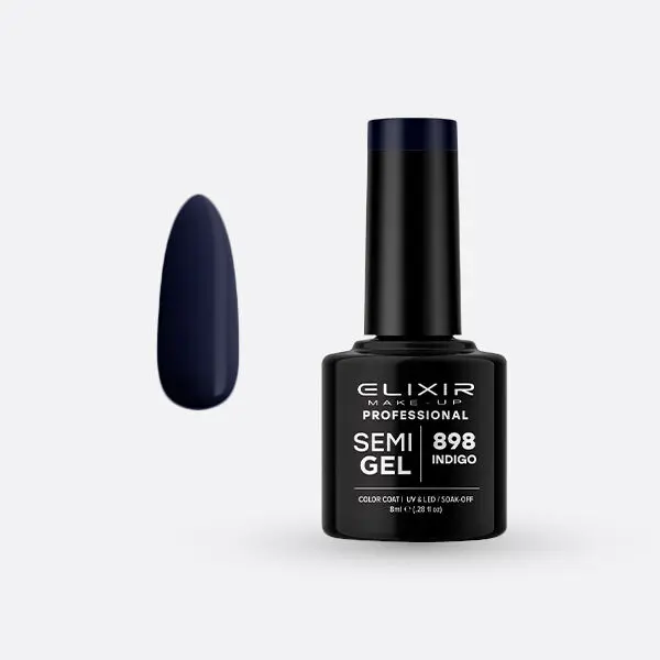 Elixir Gel lak Semi 898, Indigo, 8ml
