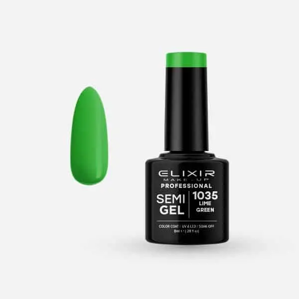 Elixir Gel lak Semi 1035, Lime Green, 8ml