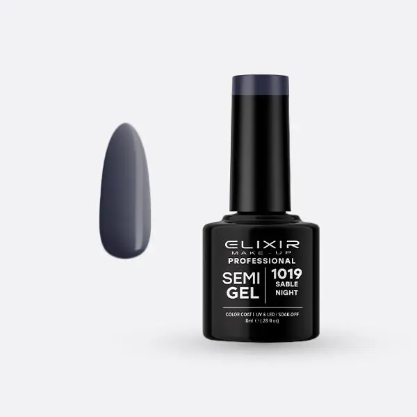 Elixir Gel lak Semi 1019, Sable Night, 8ml