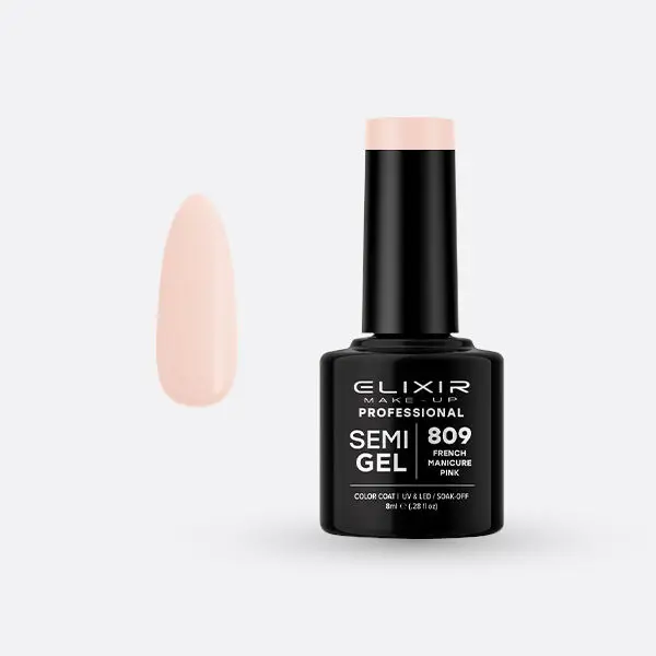 Elixir Gel lak Semi 809, Champange Pink, 8ml