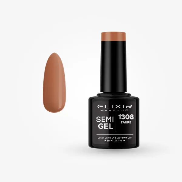 Elixir Gel lak Semi 1308, Taupe, 8ml