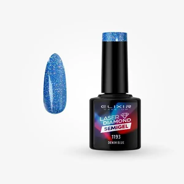 Elixir Gel lak za nokte Laser Diamond 1193, Denim Blue, 8ml