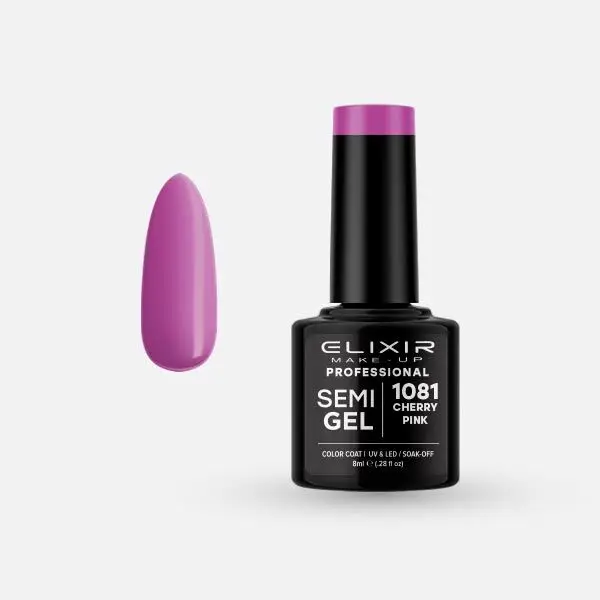 Elixir Gel lak za nokte Semi 1081, Cherry Pink, 8ml