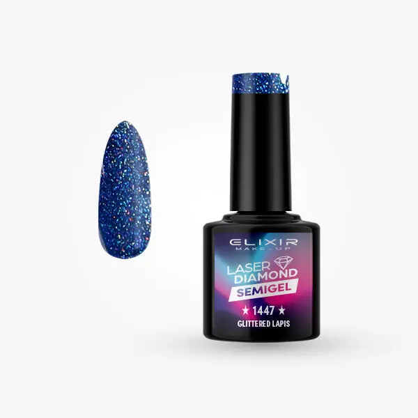 Elixir Gel lak za nokte Laser Diamond 1447, Glittered Lapis, 8ml