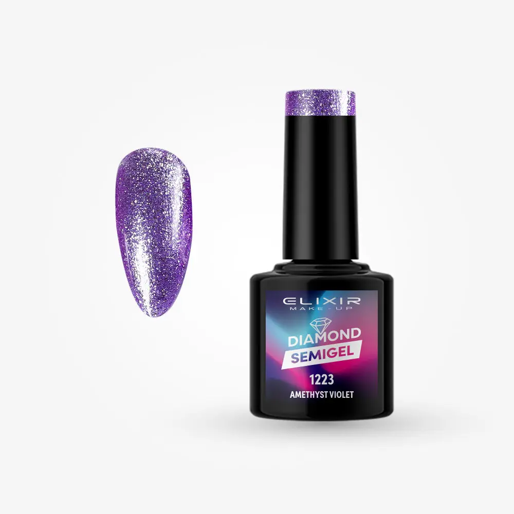 Elixir Gel lak za nokte Laser Diamond 1223, Amethyst Violet, 8ml