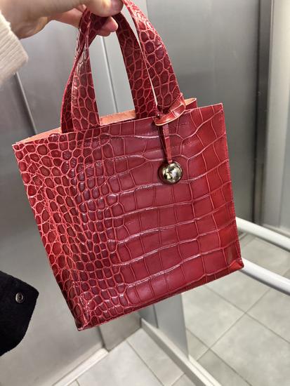 Furla original kožna bordo crvena torba