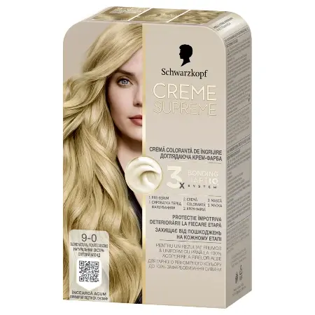 Schwarzkopf Farba za kosu Creme supreme, 9-0 natural light blonde