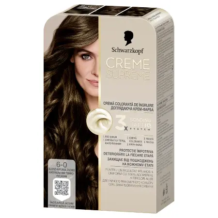 Schwarzkopf Farba za kosu Creme supreme, 6-0 natural light brown