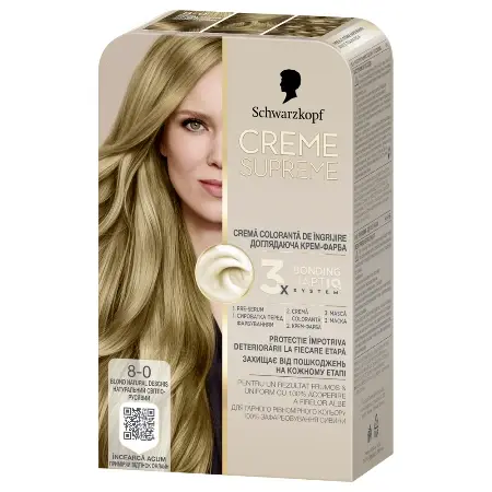 Schwarzkopf Farba za kosu Creme supreme, 8-0 natural blonde