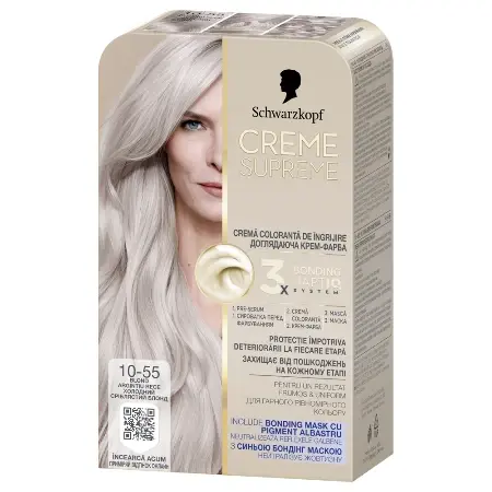 Schwarzkopf Farba za kosu Creme supreme, 10-55 platinum silver blonde