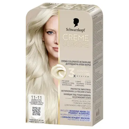 Schwarzkopf Farba za kosu Creme supreme, 11-11 ultra light titanium blonde