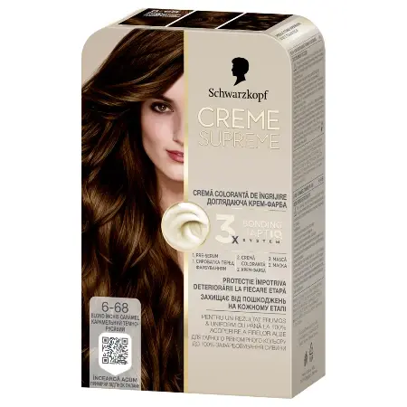Schwarzkopf Farba za kosu Creme supreme, 6-68 light caramel brown