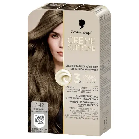 Schwarzkopf Farba za kosu Creme supreme, 7-42 nude beige blonde