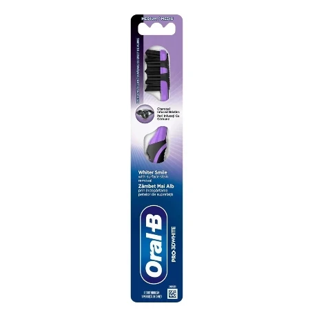 Oral b Četkica za zube Pro 3d white charcoal, Medium